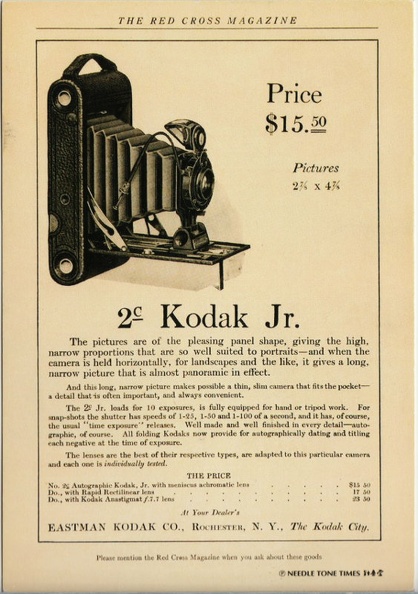 2c Kodak Jr.CAP1478-Texte recto: Description de tarif du 2c Autographic ...